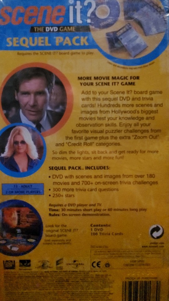 Scene It? The DVD Game Sequel Pack Movie Edition New Family Party Fun ...