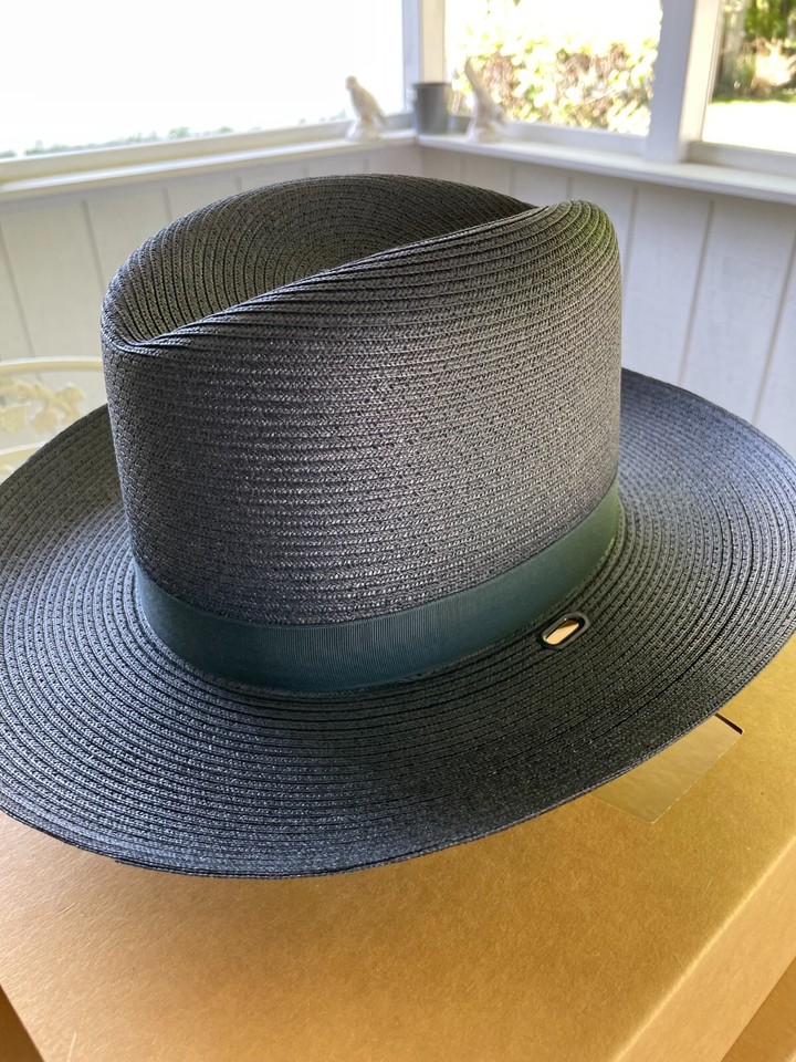 Stratton S42 Self Forming Straw Hat Sheriff State Trooper - Sizes 6 1/2 ...