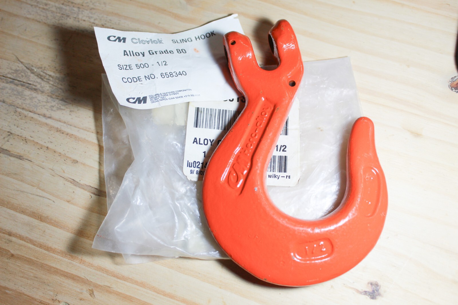 CM Clevlok Sling Hook Alloy Grade 80 Size 500-1/2 658340 | eBay