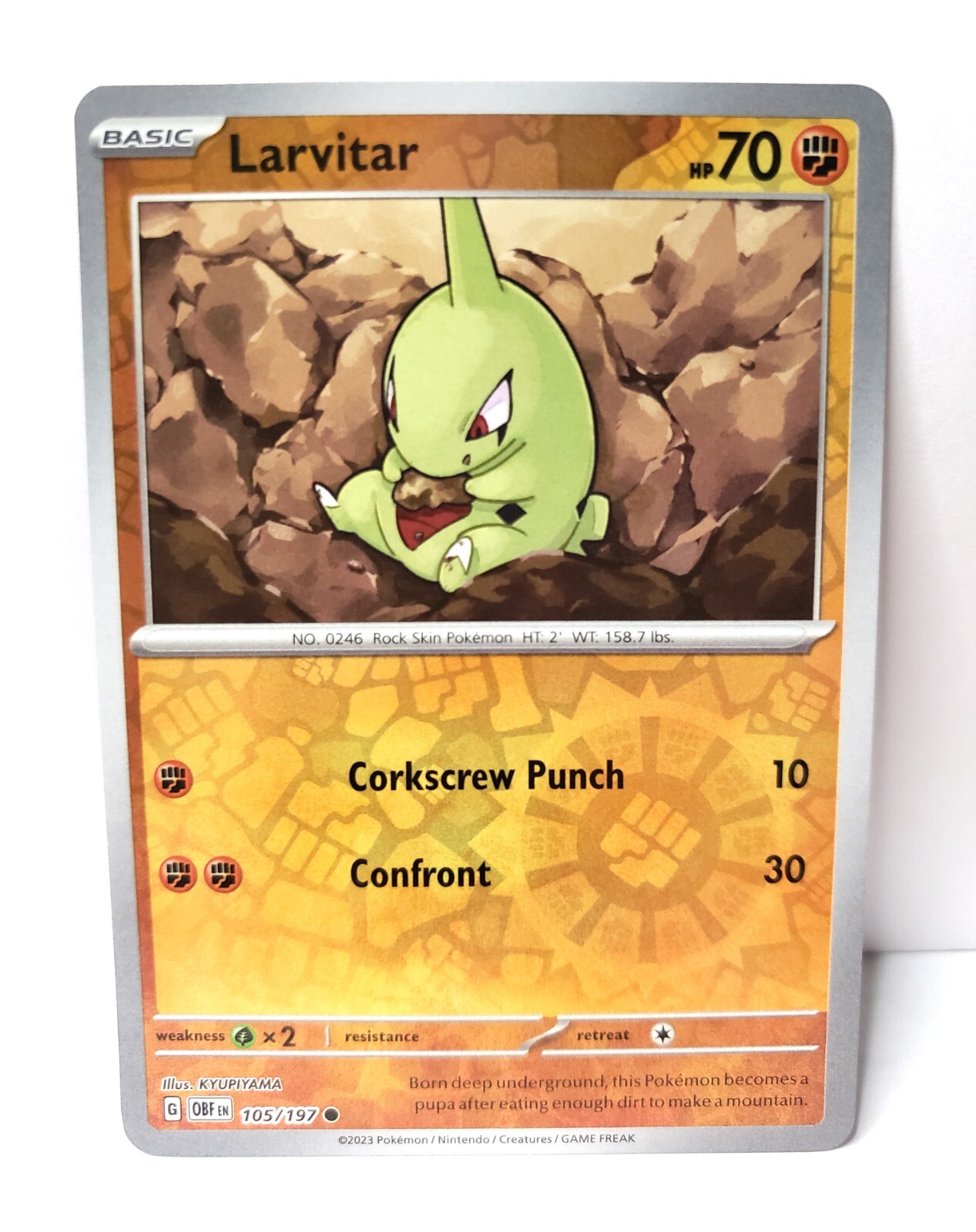 Pokémon TCG - Larvitar - 105/197 - Reverse Holo - Obsidian Flames - NM ...