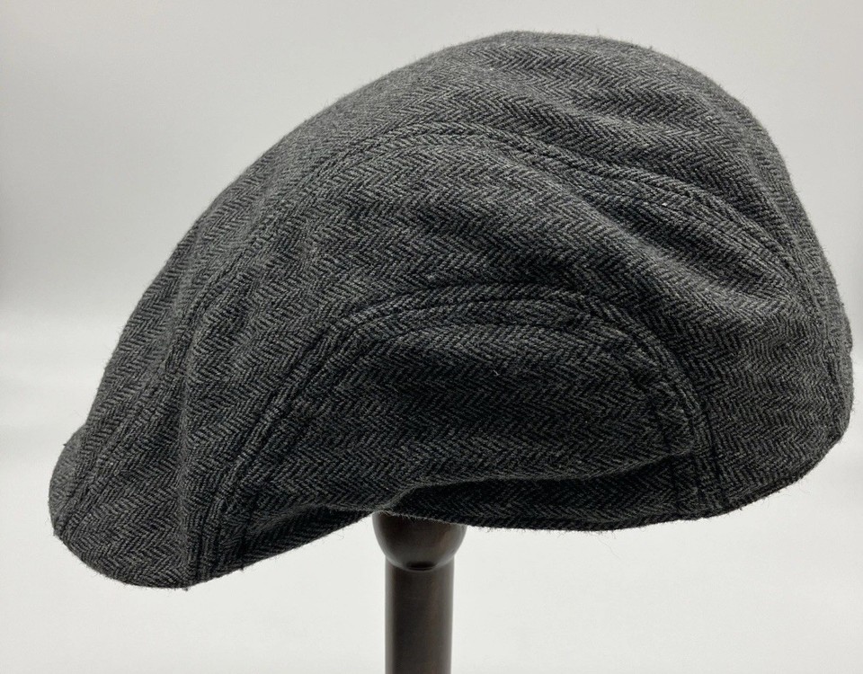 Biltmore 1917 Driver Newsboy Hat Cap Grey Herringbone Tweed L Driver ...