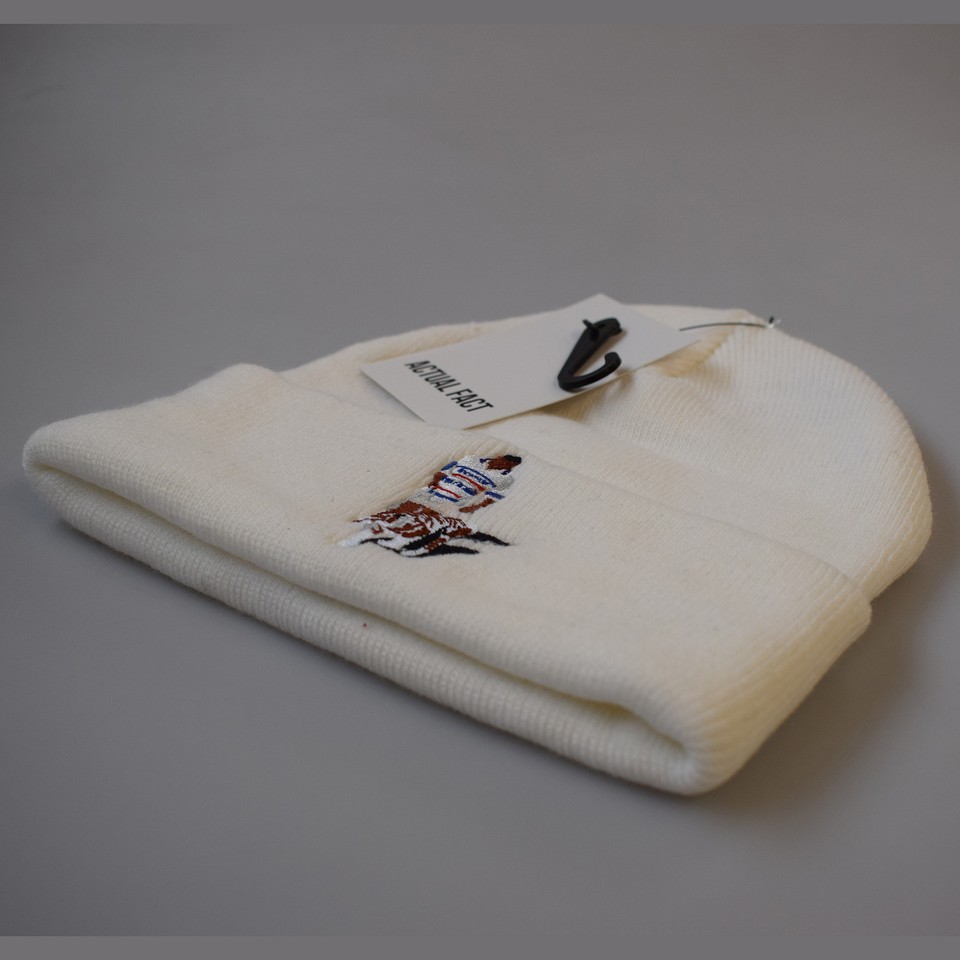 Actual Fact Mike Tyson Tiger Beanie Winter Boxing Roll Up White Wooly ...