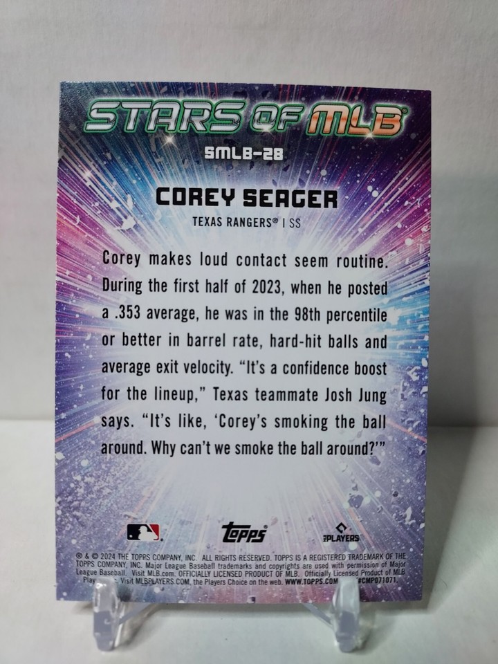 2024 Topps Series 1 #SLMB-28 Corey Seager Stars of MLB Texas Rangers | eBay