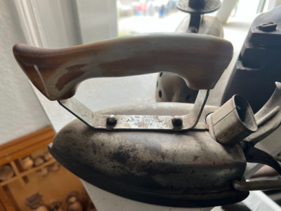 Antique AEG Iron Wooden Handle Heavy Material | eBay