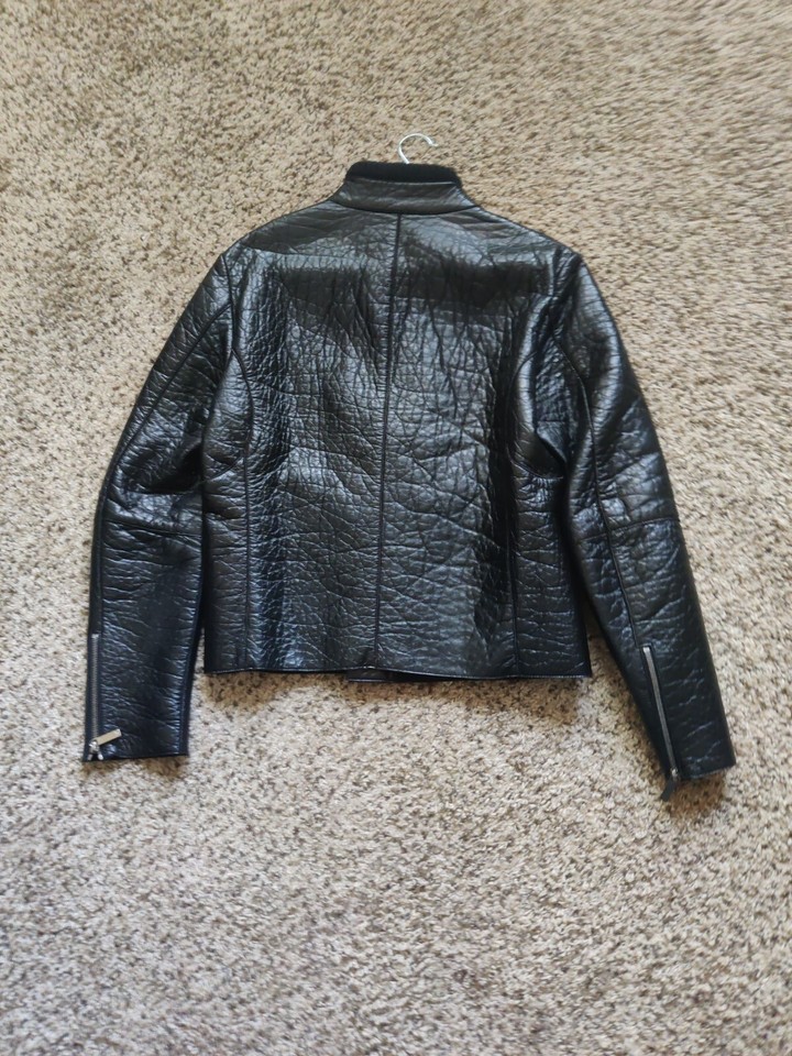 Emporio Armani Distressed Leather Jacket IT/US Size 48 | eBay