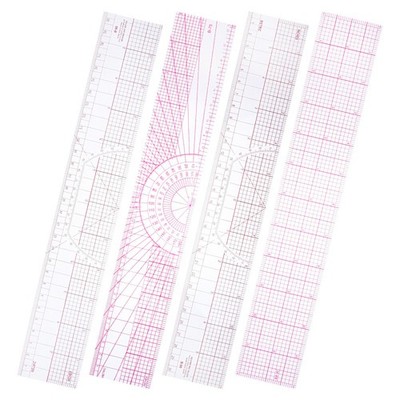 4 Pcs Metric Rulers Clothing Pattern Drafting Architectural Proofing ...