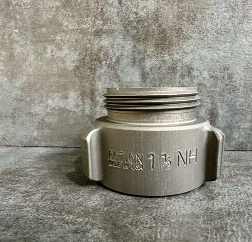 Aluminum Fire Hose Thread Adapter, 1.5" M.NST(NH) x 1" F.NPT Rocker Lug ...