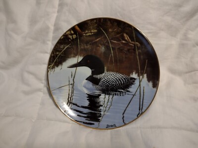 Derk Hansen Collectors Plate: "Time For Reflection" with Common Loons ...