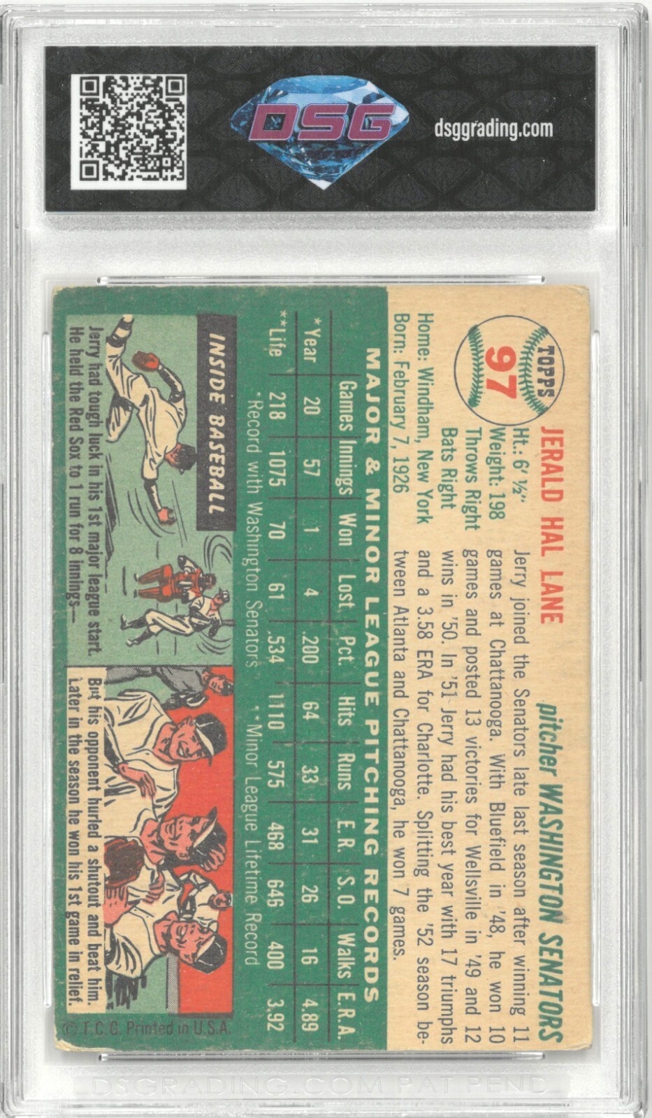 1954 Topps - Jerry Lane #97 (RC) for sale online | eBay