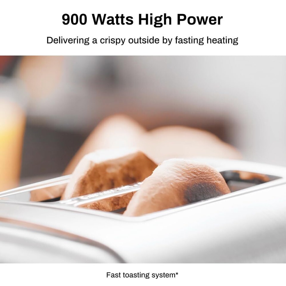 Toaster 2 Slice Extra Wide Slot Toaster For Bagels Bread Waffles 7 ...