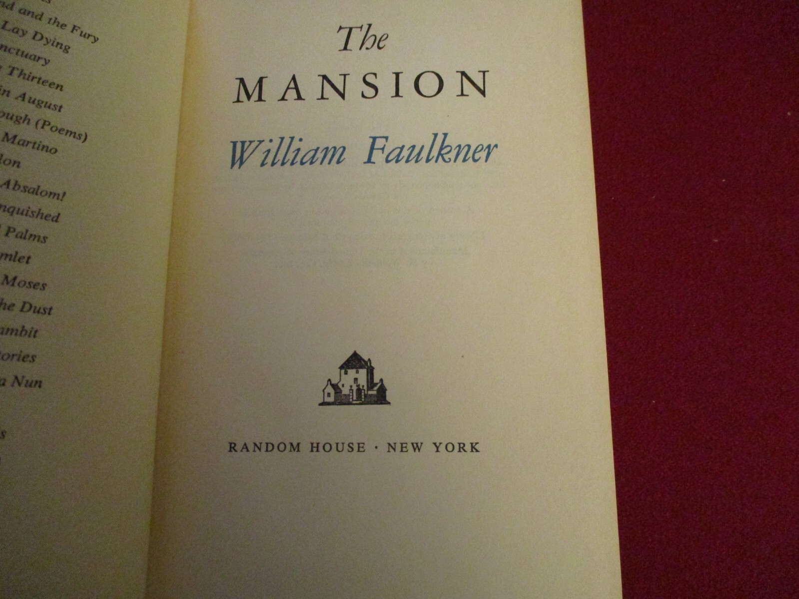 The Mansion by William Faulkner (1959) 1st Printing Hardcover ~ Snopes ...