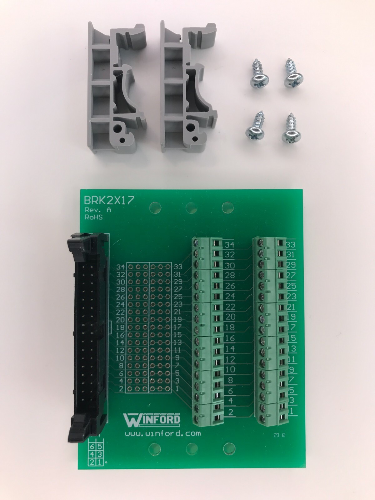 WINFORD DB37 DUAL BREAKOUT BOARD MALE DIN RAIL MOUNT BRK2X1-L-DIN | eBay