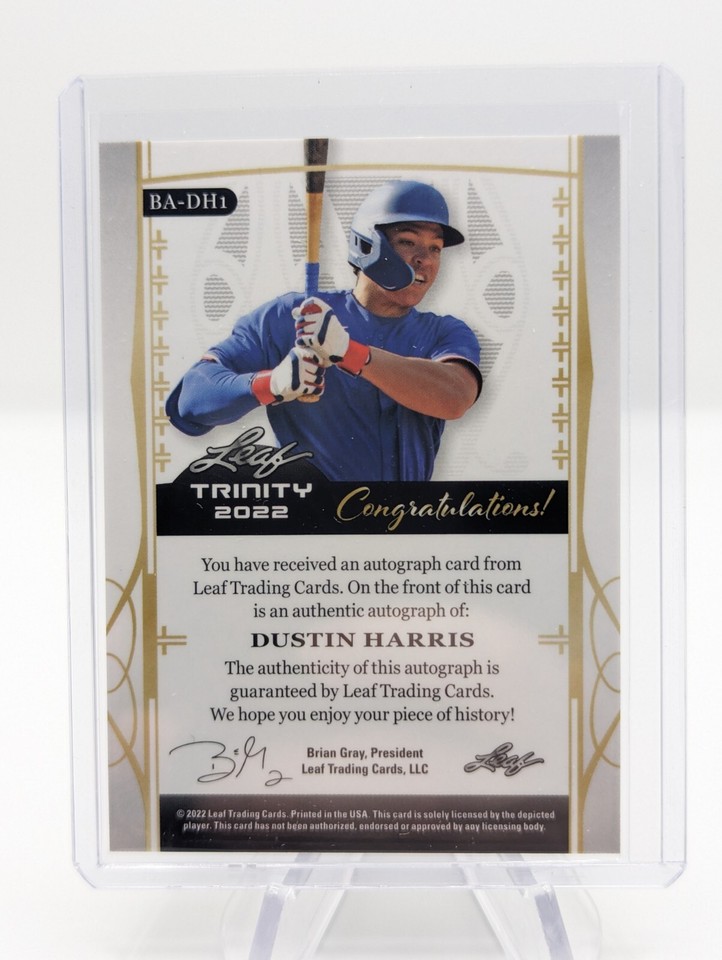 Dustin Harris 2022 Leaf Trinity Silver Foil Rookie Auto /99 Texas ...