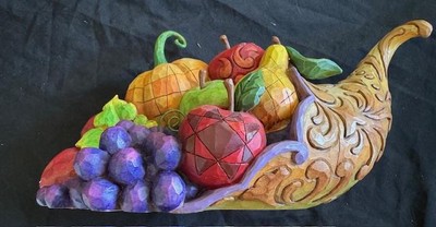 JIM SHORE HORN of PLENTY Cornucopia Figurine Holiday Boxed Thanksgiving ...