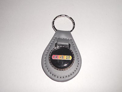 1960's OLDSMOBILE 442 4-4-2 1964 1965 1966 1967 1968 LEATHER KEYCHAIN ...