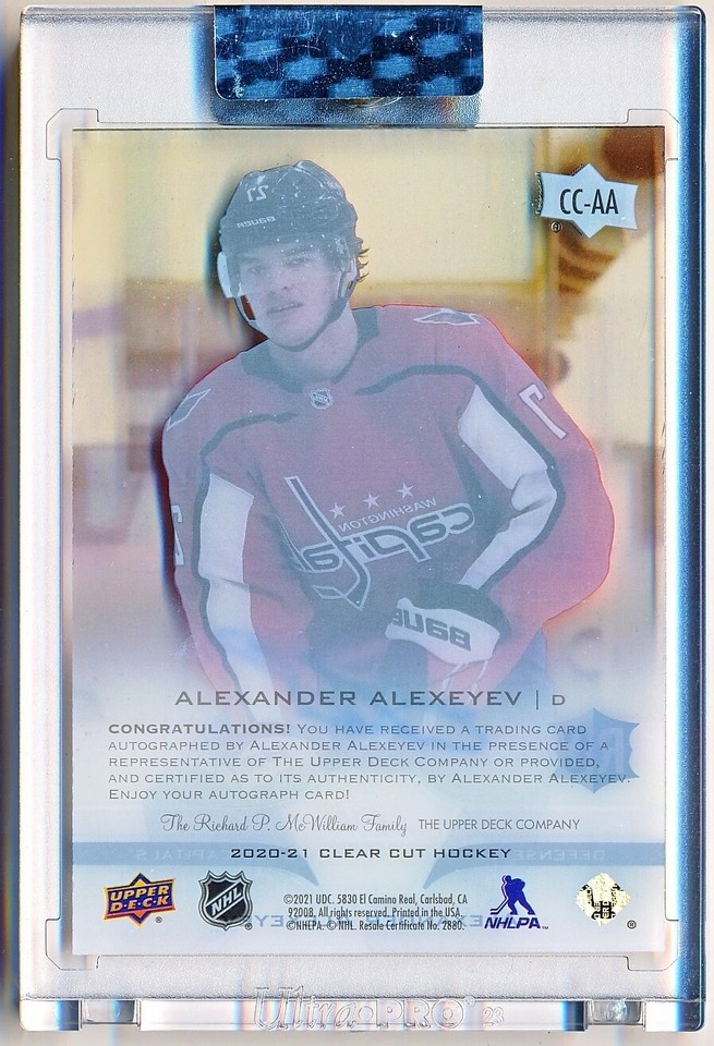 2020-21 Upper Deck Clear Cut Alexander Alexeyev Auto Rc #CC-AA | eBay