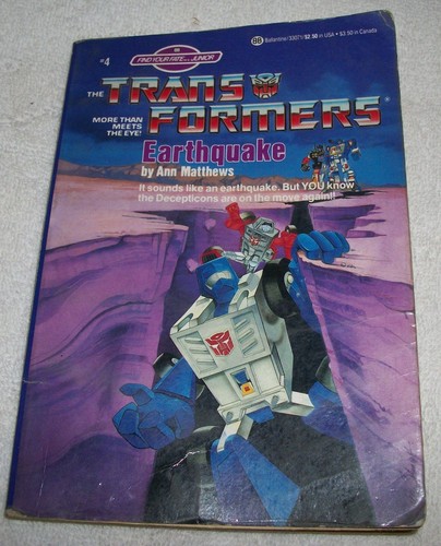 1986 Transformers Earthquake #4 Book - Ann Matthews 1st edition Find ...