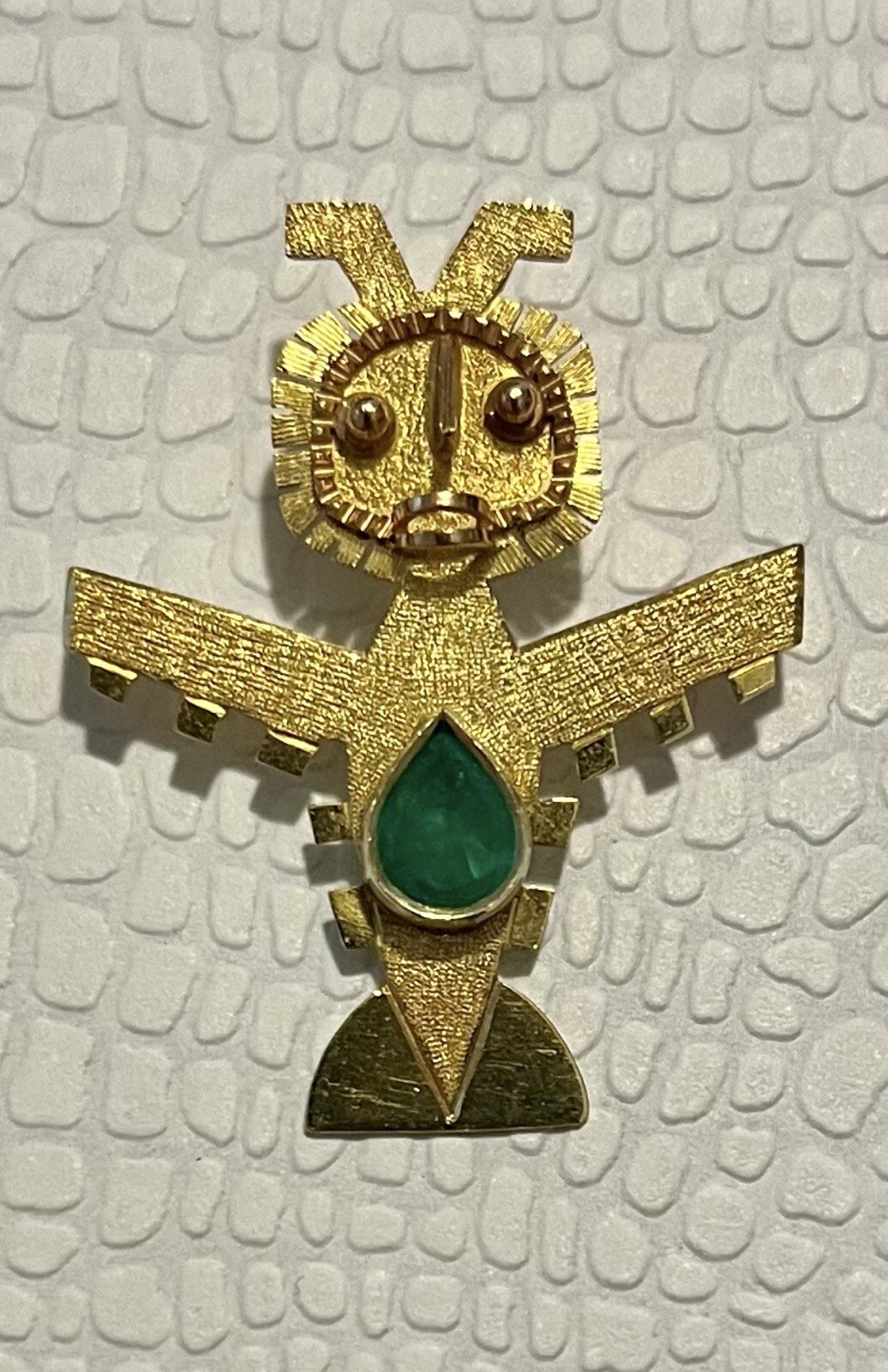 18k And Emerald Pendant Solid Gold - Gem