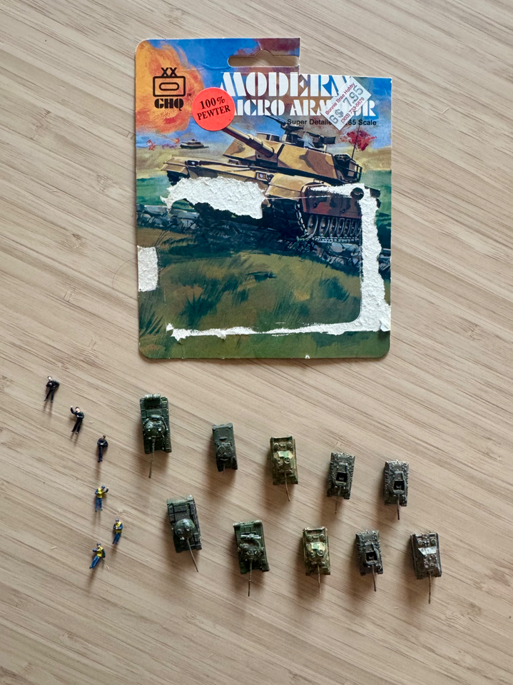 1/285 Modern Micro Armour 10 Miscellaneous PAINTED Pewter Tanks and 6 ...