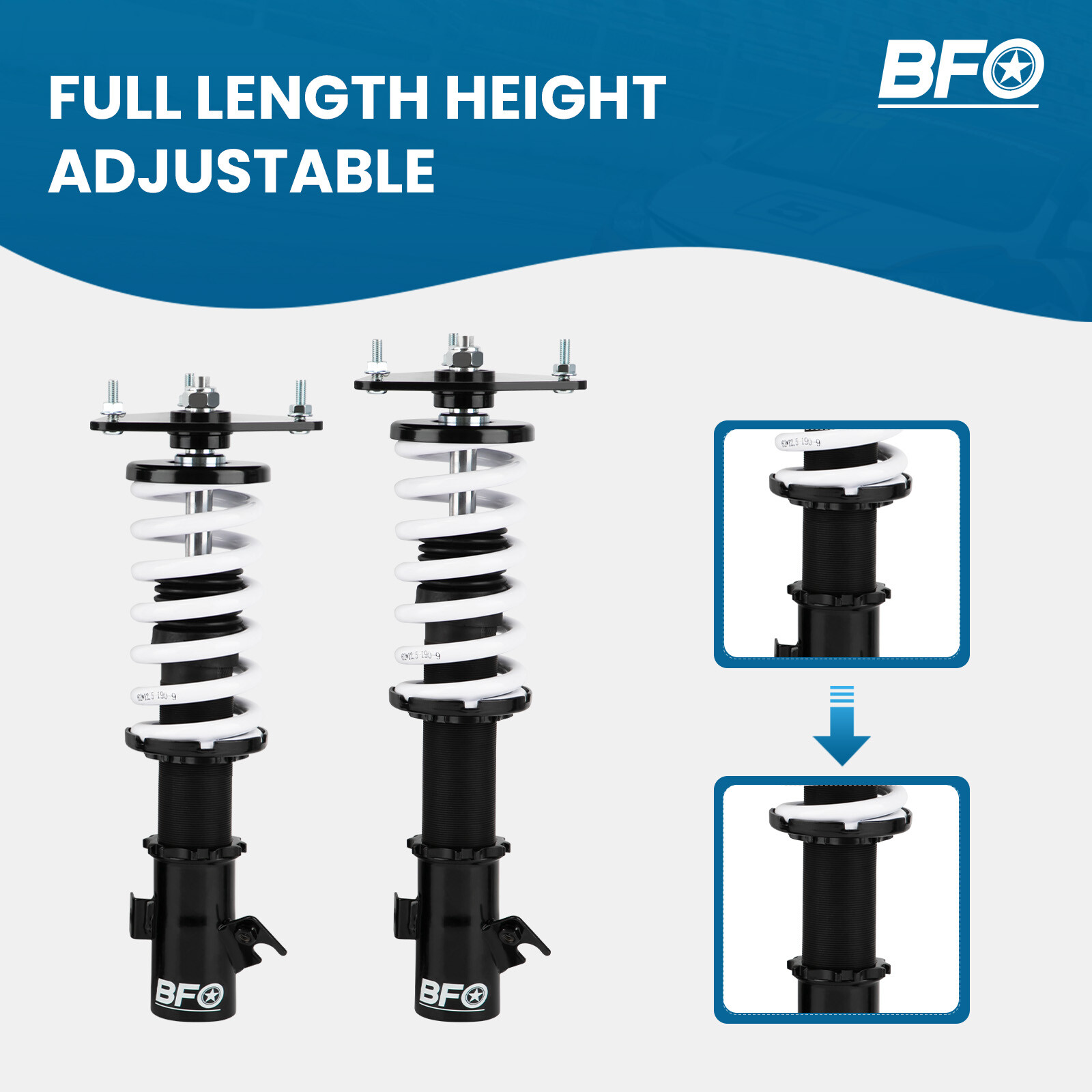 BFO Adjustable Coilovers Struts Kit for Subaru Impreza WRX 02-07 ...