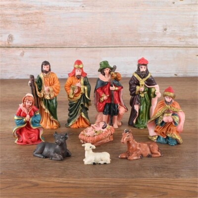 Figurines Santons Crèche Noël Chrétien 10pcs | eBay