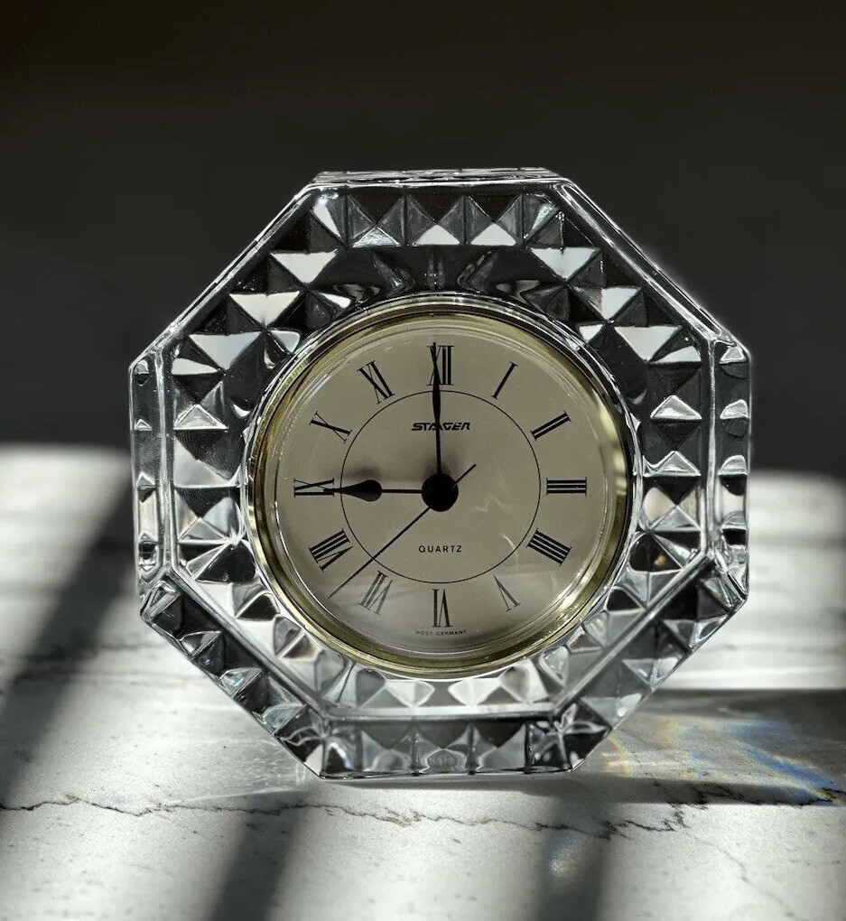 Vintage Staiger Quartz Clock West Germany Movement - Crystal Lead Made ...