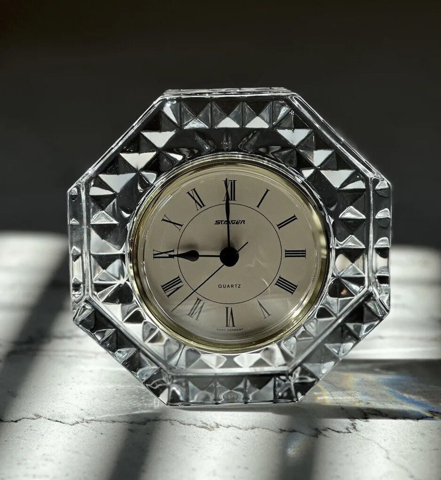 Vintage Staiger Quartz Clock West Germany Movement - Crystal Lead Made ...