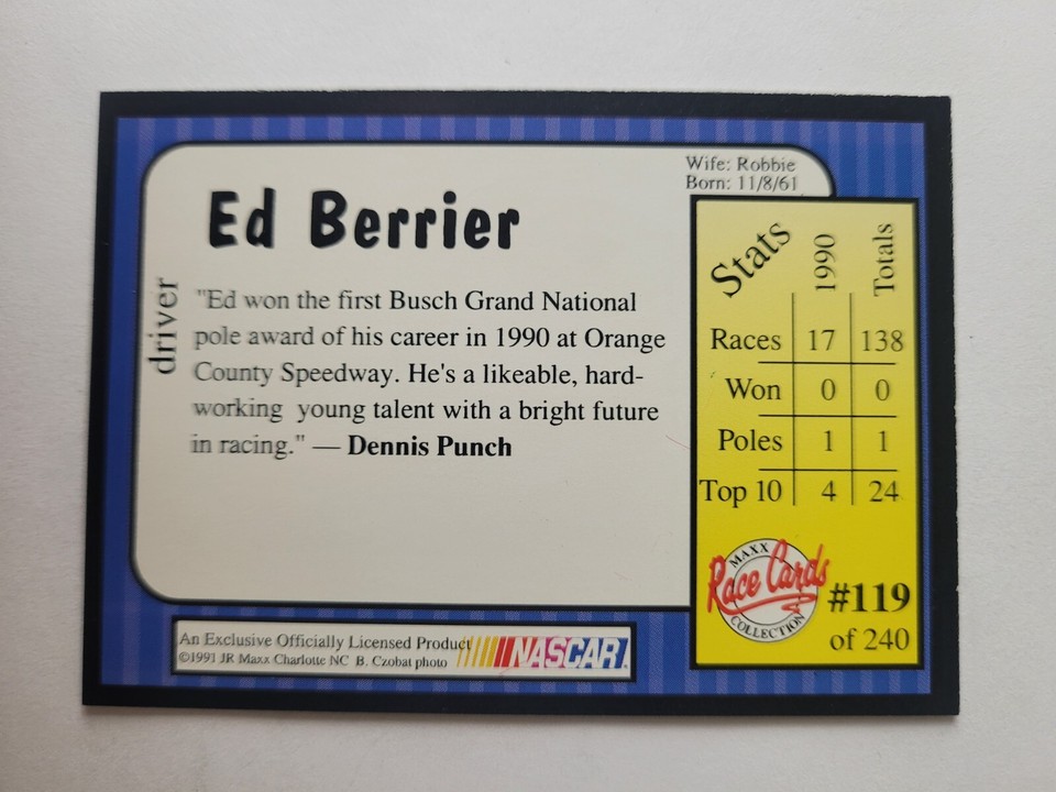 1991 Maxx Collection Ed Berrier #119 | eBay