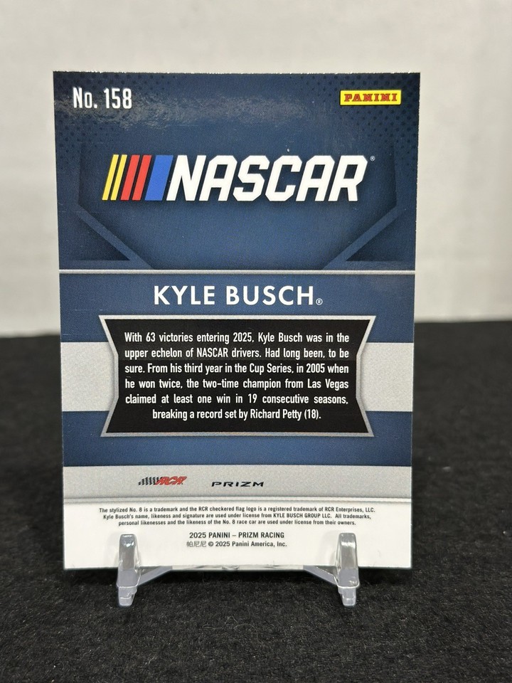 2025 Panini Prizm NASCAR Racing #158 Kyle Busch Silver Prizm Parallel ...