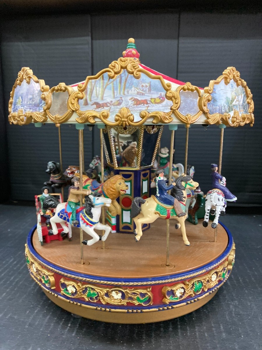 Vintage Mr Christmas Holiday Around the Carousel Animated Vintage Mr Christmas Holiday Around the Carousel Animated