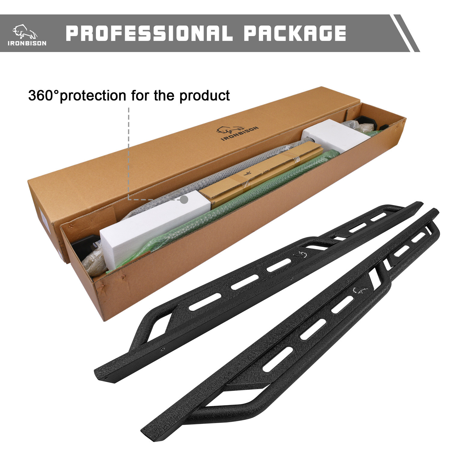 IRONBISON Running Board Steps for 2005-2025 Nissan Frontier Crew Cab ...