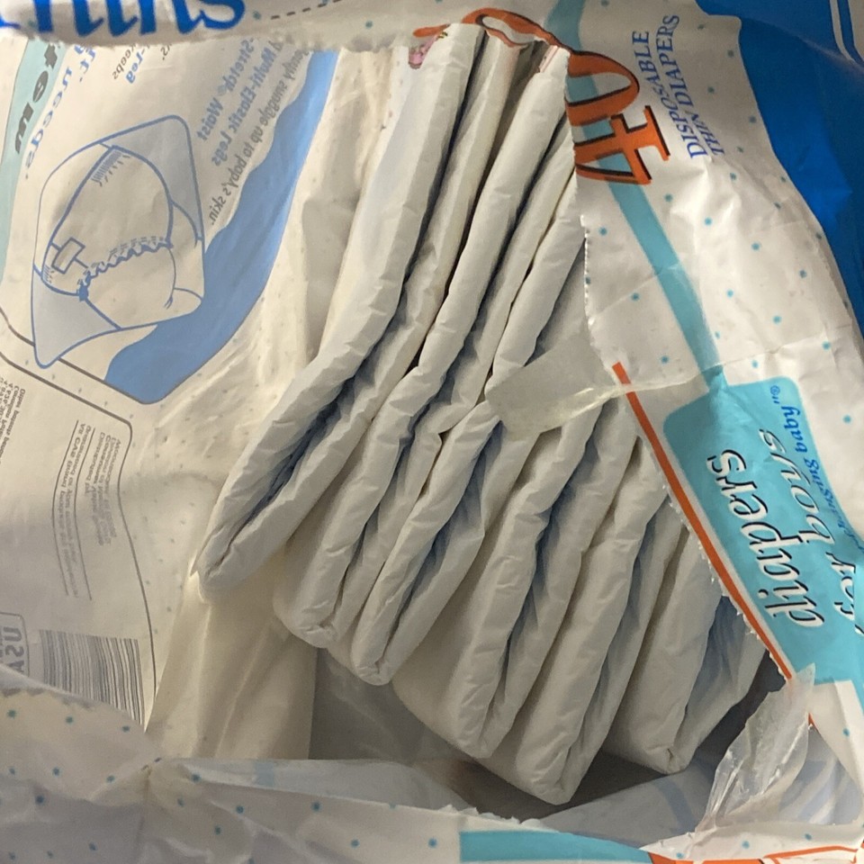 VINTAGE 90s Plastic Diapers Lot Of 6 w CVS Package Muppet Babies Ultra ...