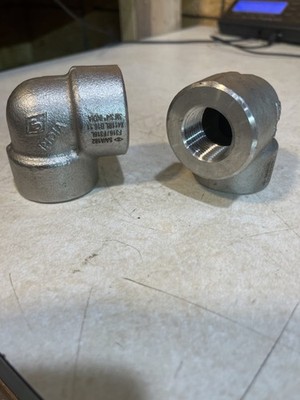 2 NEW 3/4" 3000 (3M) Female (NPT) 90° Elbow 316 / 316L Stainless Steel ...