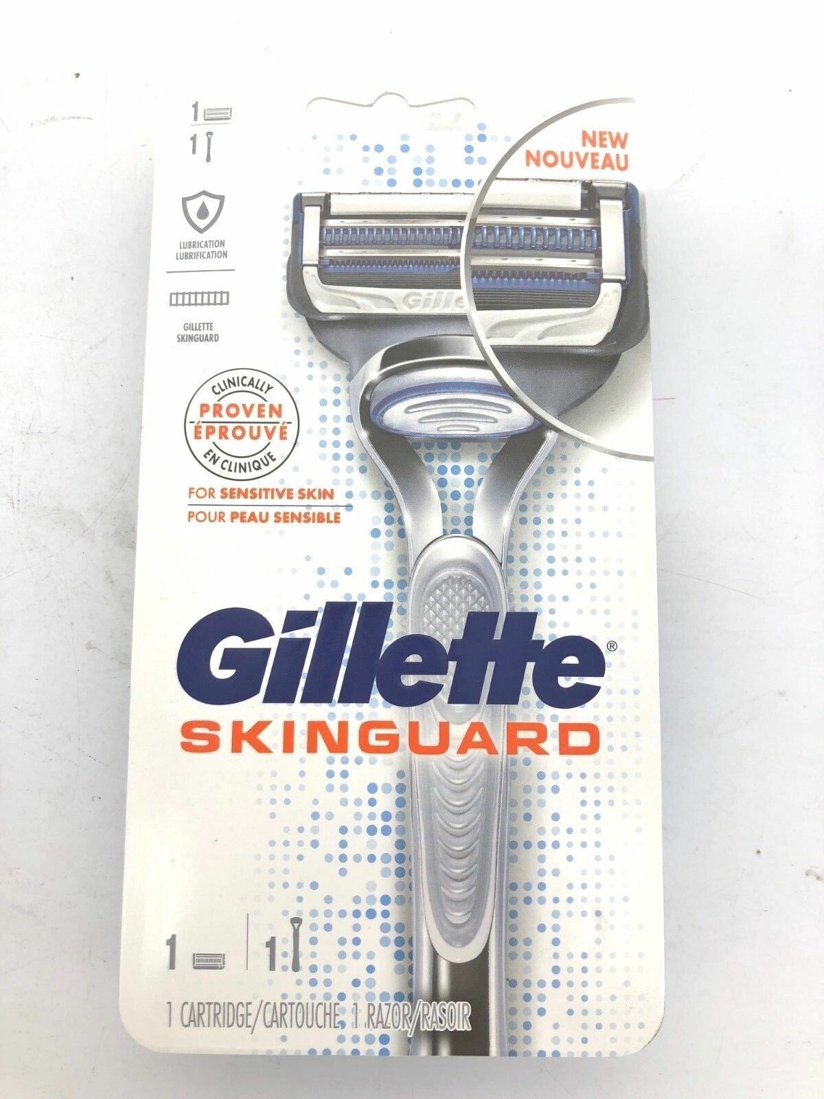 Gillette Skinguard Razor 1 razor handle & 1 cartridge Shave SENSITIVE ...