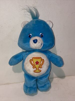 8” CARE BEARS CHAMP BLUE BEAR STUFFED ANIMAL PLUSH DOLL TOY YELLOW STAR ...