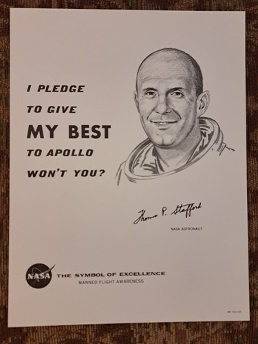 NASA Space Poster Thomas Stafford "I pledge to give My Best to Apollo ...