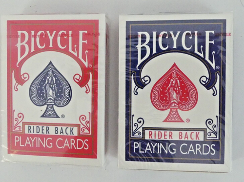 Sealed Vintage 2 Decks Bicycle Rider Back Poker 808 Red & Blue Playing ...