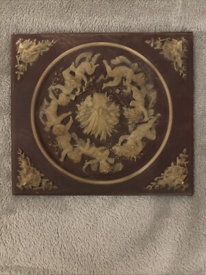 Vintage Genuine Incolay Stone With Cherubs Square Box Top Or Decor | eBay