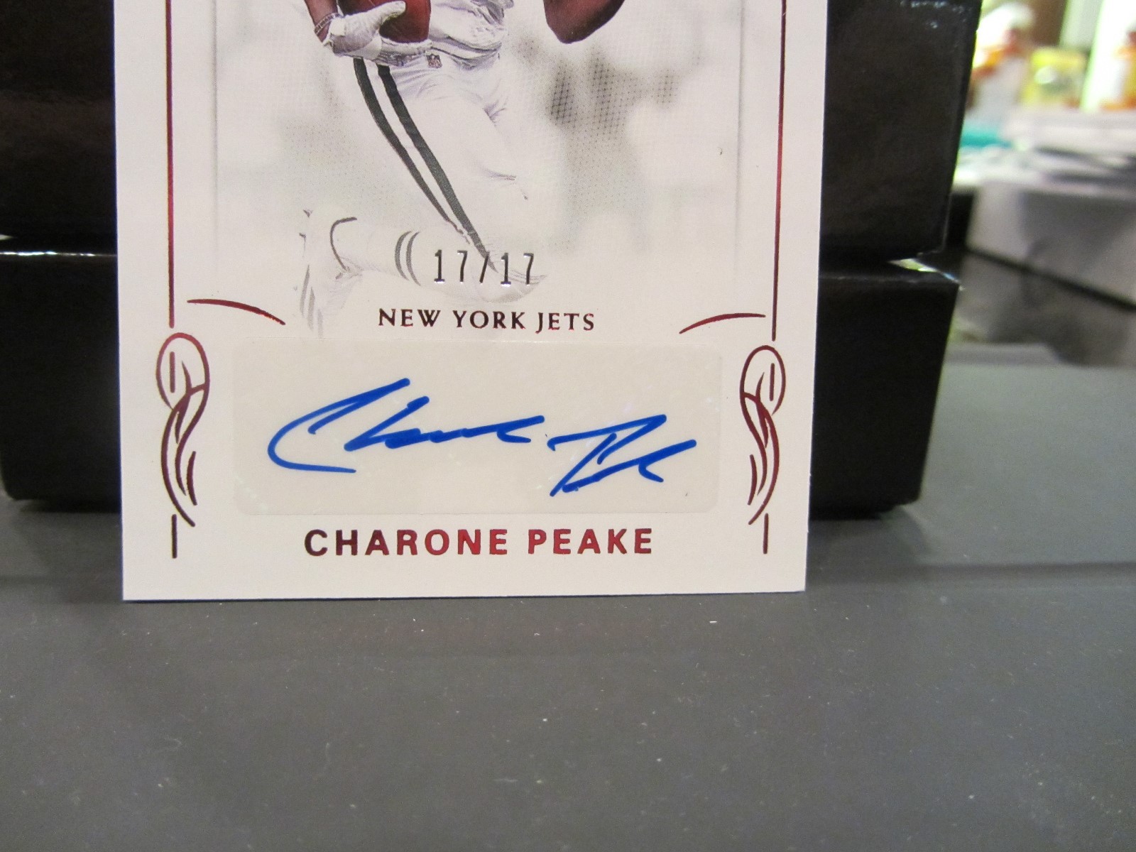 National Treasures Parallel Rookie Autograph Jets Charone Peake 17/17 ...