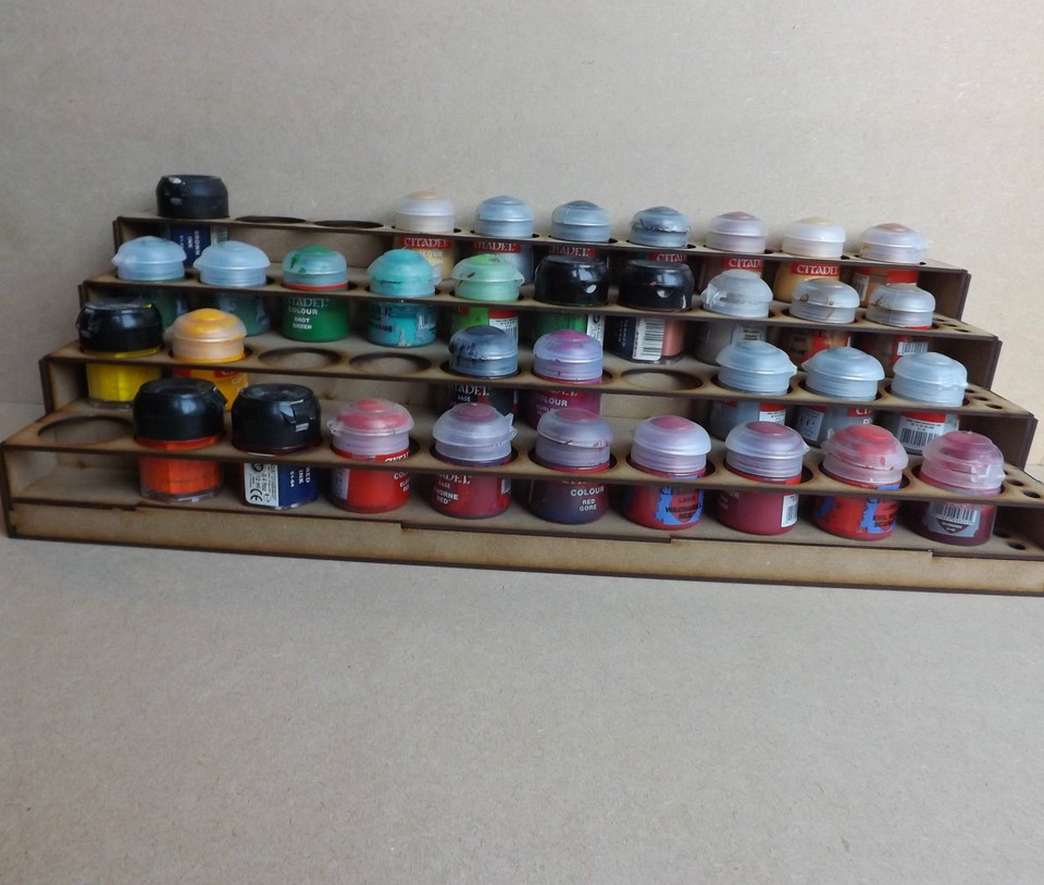 Paint Stand 40 pots rack storage Workshop tidy Wargames citadel table ...