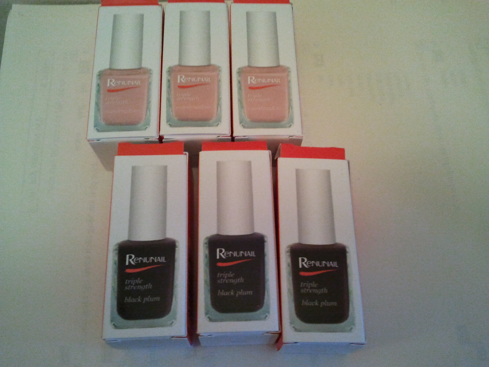 Dr LEWINNS RENUNAIL NAIL POLISH x 6 Marshmallow & Black Plum BRAND NEW ...