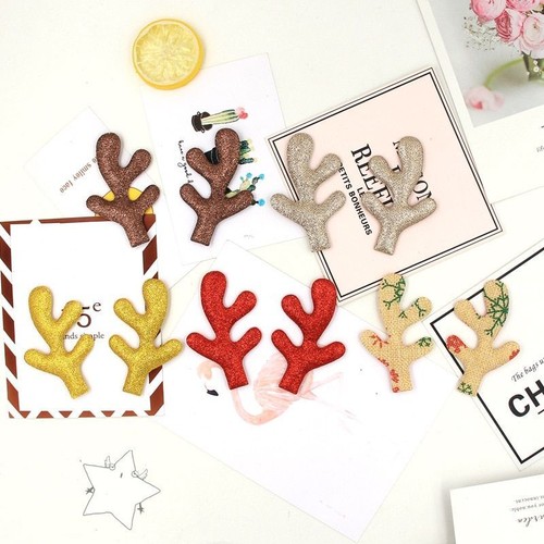 Christmas Antlers Padded Appliqued Patches Headwear Clothing DIY ...