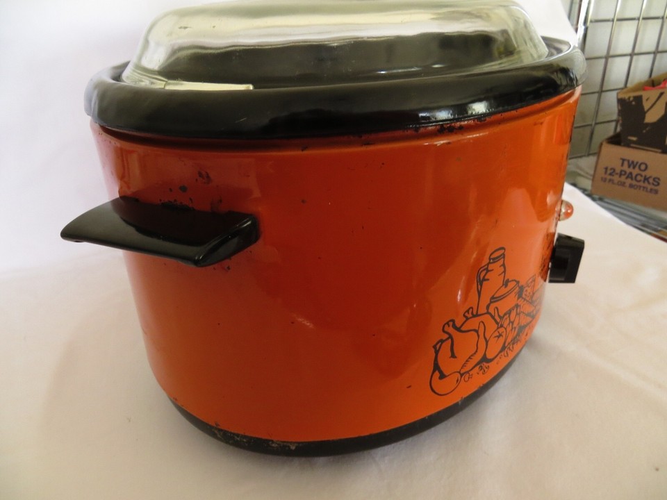Vintage Nesco POT LUCK 5-Quart Slow Cooker - 1960s - Orange - Metal ...