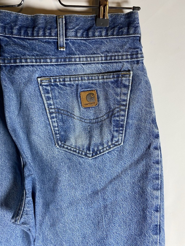 VTG Carhartt Mens 38X27 Hign Rise loose Blue USA Made leather tab | eBay