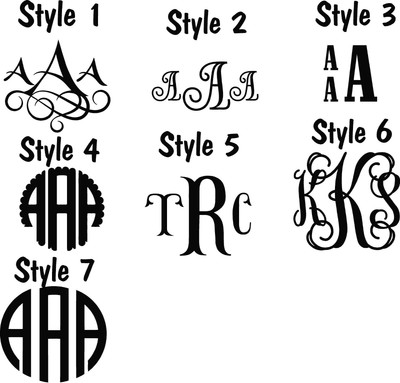 Your Custom Monogram Vinyl Lettering Sticker Decal Personalized Window ...