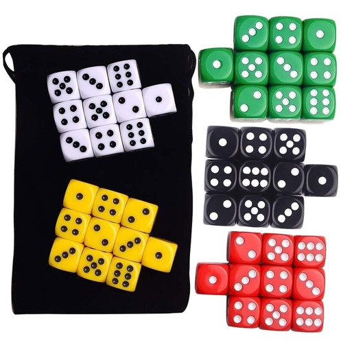 50 Pieces Acrylic D6 Dice Math Games Board Game DIY Gameing Dice, Six ...