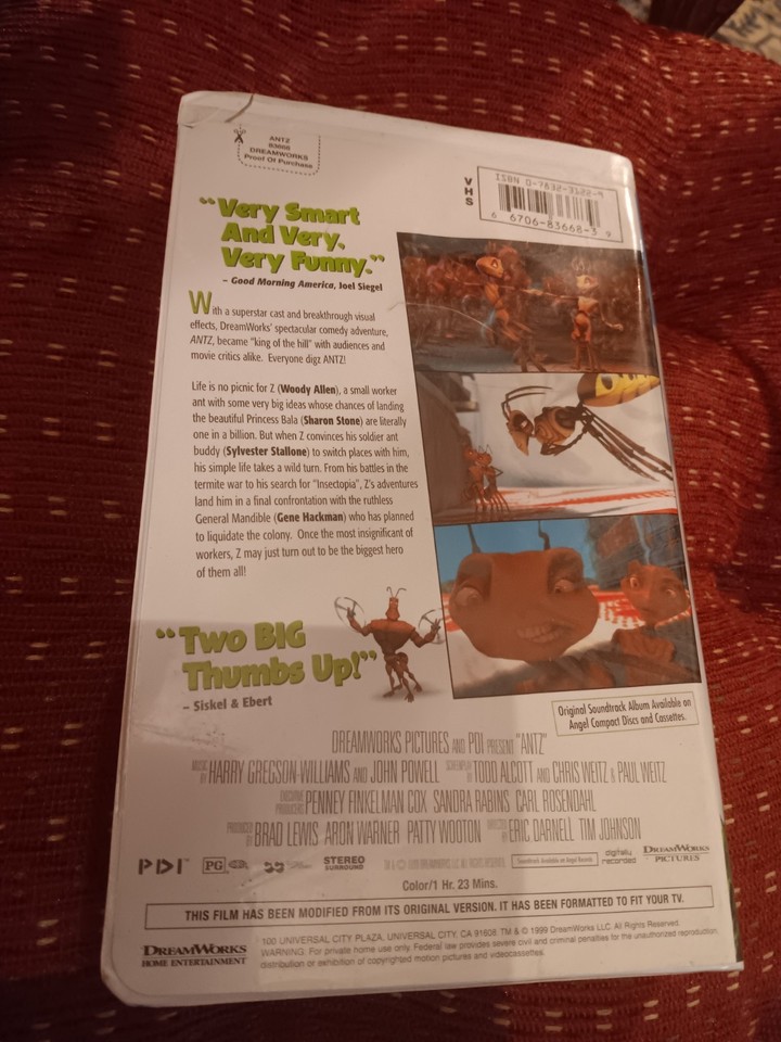 ANTZ VHS Video Tape Movie Dreamworks 1999r Pictures | eBay