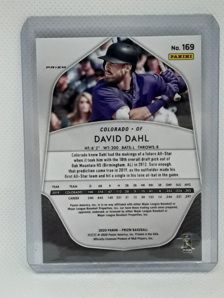 David Dahl 2020 Prizm Baseball - RED WHITE & BLUE #169 - Colorado ...