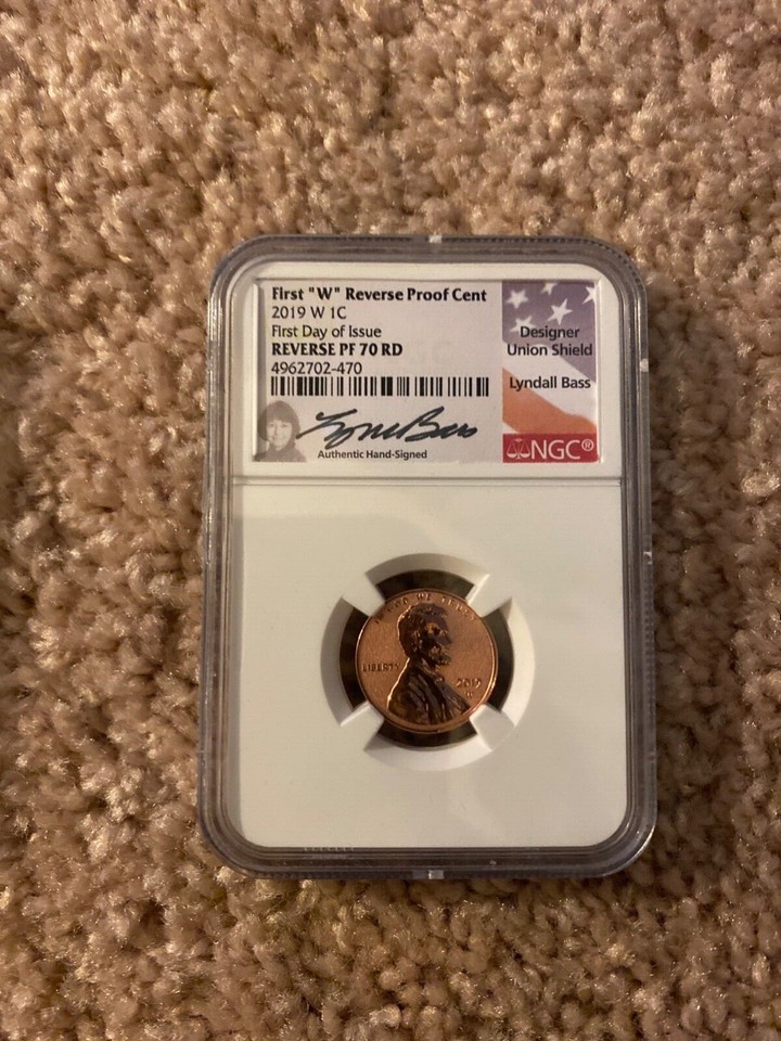 2019 W 1C Lincoln Cent Bass Signed NGC MS 70 RD FDOI /5 coin set 1 Of 1 ...