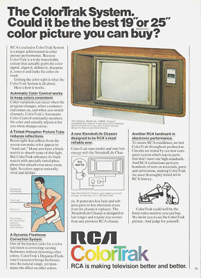 1977 RCA ColorTrak Television TV The Contura vintage Print Ad 70's ...